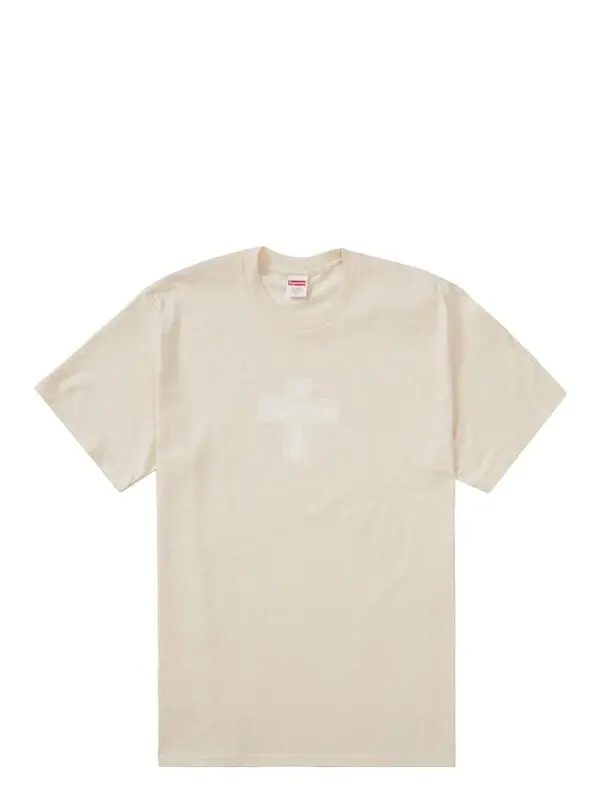 Supreme Cross Box Logo Tee Shirt - Natural