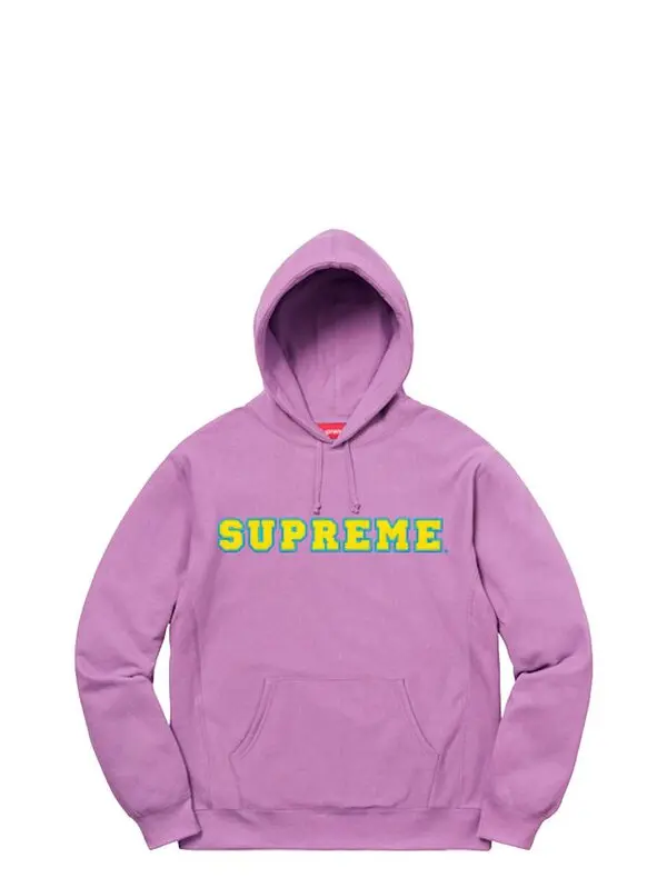 Supreme Cord Collegiate Logo Hooded Sweatshirt - Violet