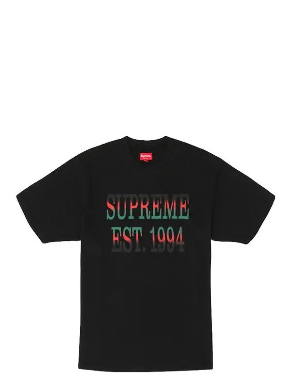 Supreme Cotton Mesh Gradient Logo Short Sleeve Top - Black