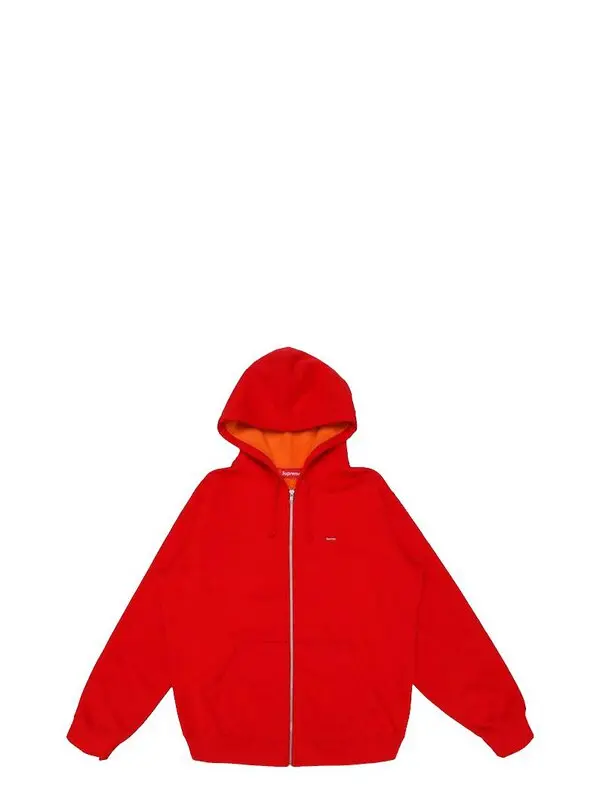 Supreme Contrast Zip Up Hooded Sweatshirt - Red