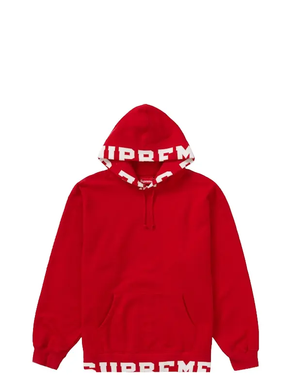 Supreme Cropped Logos Hooded Sweatshirt - Red