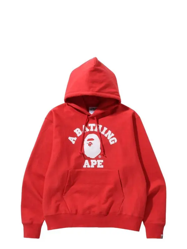 A BATHING APE Classic College Relaxed Fit Pullover Hoodie - Red