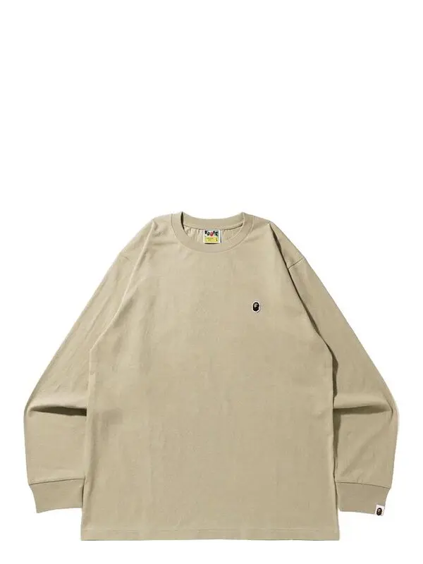 A BATHING APE Ape Head One Point Online Exclusive Long Sleeve Tee Shirt - Beige