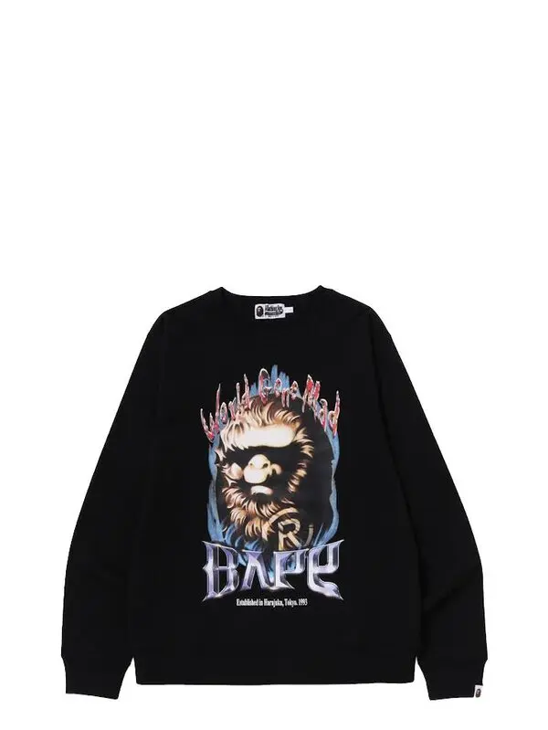 BAPE Ape Head Graphic Crewneck Sweatshirt - Black