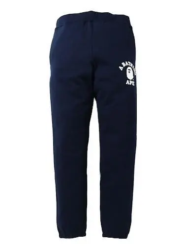 A BATHING APE Classic College Slim Sweat Pants - Navy Blue