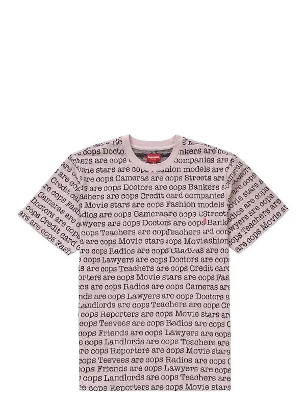 Supreme Cops Jacquard Pocket Tee Shirt - Light Pink