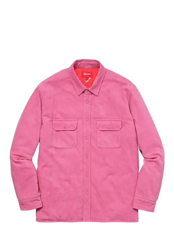 Supreme Corduroy Quilted Shirt - Pink