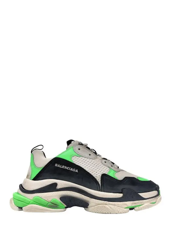 Balenciaga Triple S Mr. Porter 2018 Sneakers - White/black/neon Green