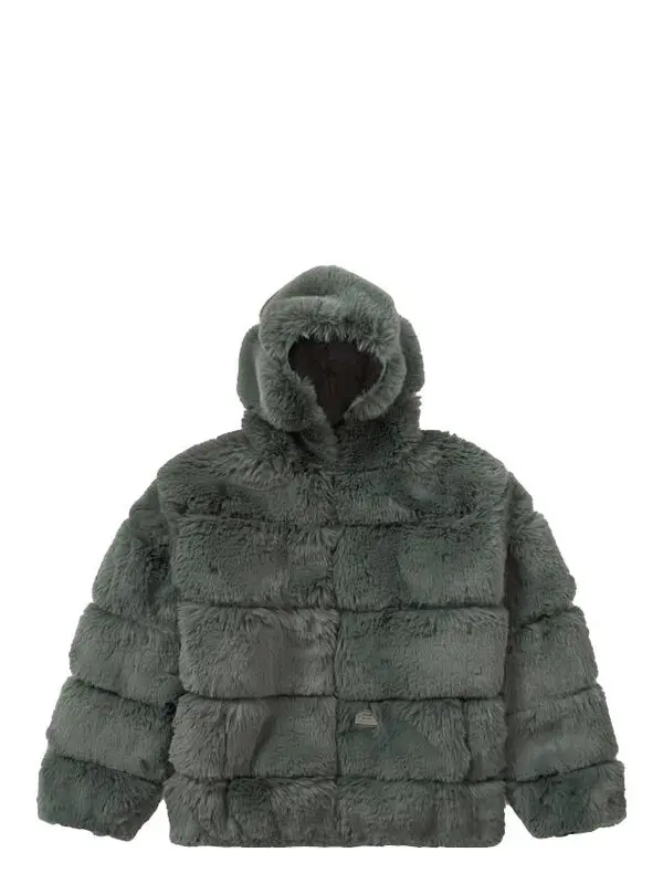 Supreme Faux Fur Hooded Jacket - Green