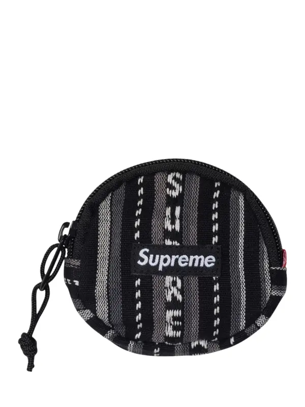 Supreme Woven Stripe Coin Pouch - Black