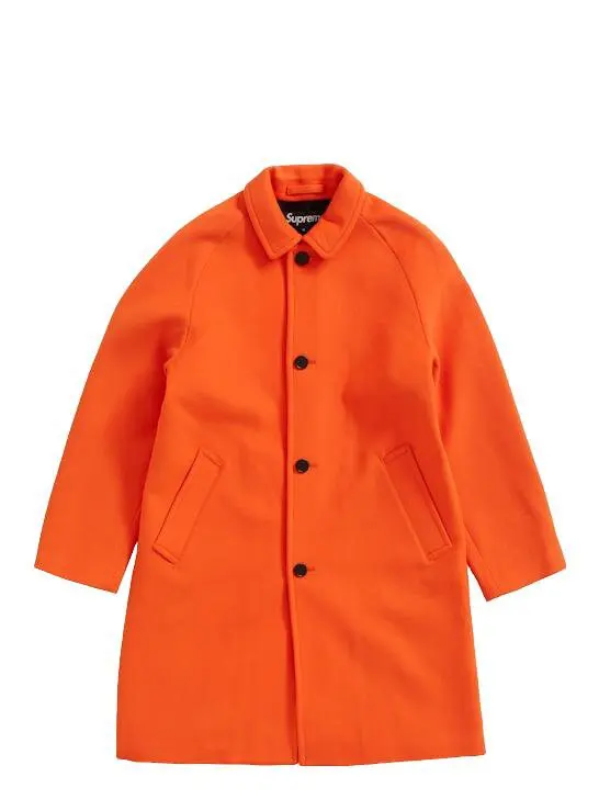 Supreme Wool Trench Coat - Neon Orange