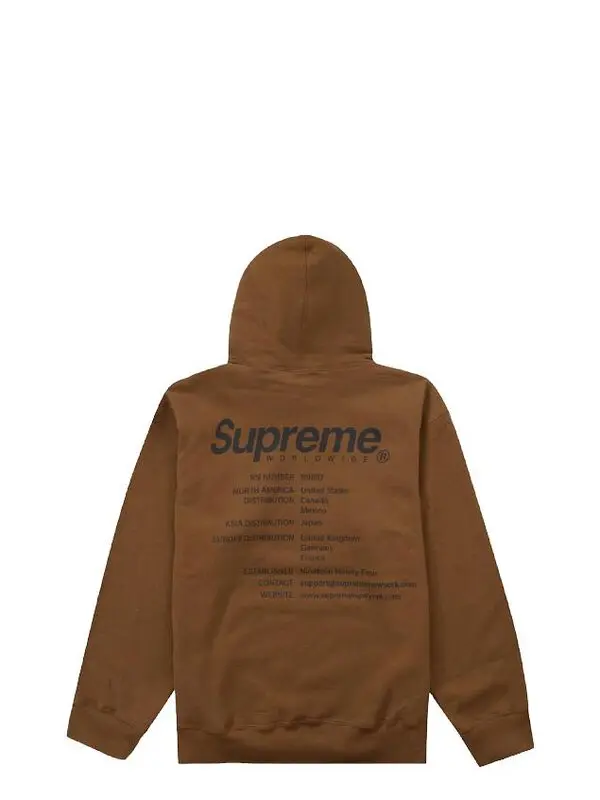 Supreme Worldwide Hooded Sweatshirt - Olive Brown