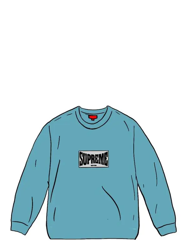 Supreme Woven Label Long Sleeve Top - Slate