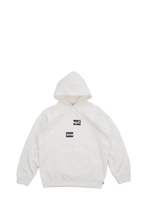 Supreme X Comme Des Garcons Shirt Split Box Logo Hooded Sweatshirt - White