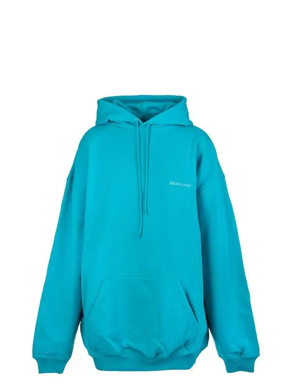 Balenciaga Bb Oversize Hoodie - Turquoise