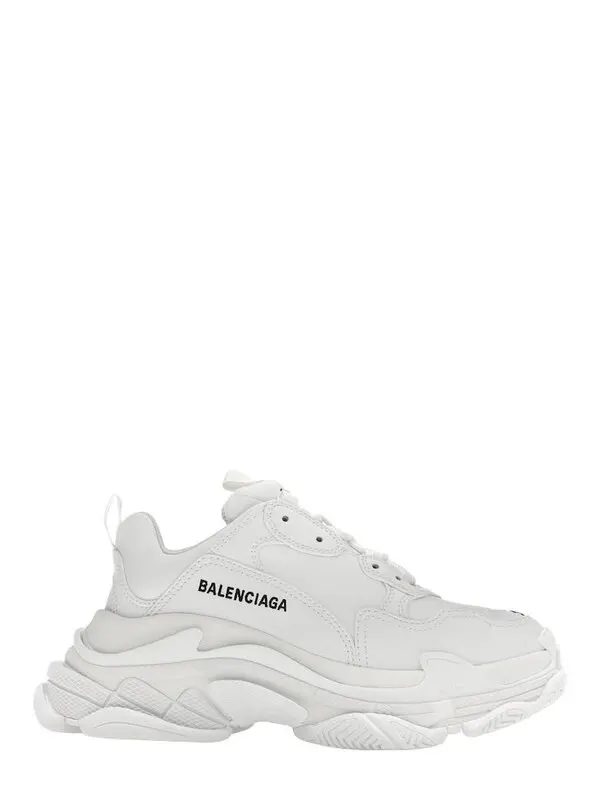Balenciaga Triple S Synthetic Leather Sneakers - White