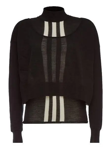 Adidas Layered Knitted Crop Sweater - Black