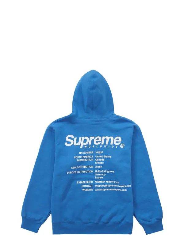 Supreme Worldwide Hooded Sweatshirt - Blue