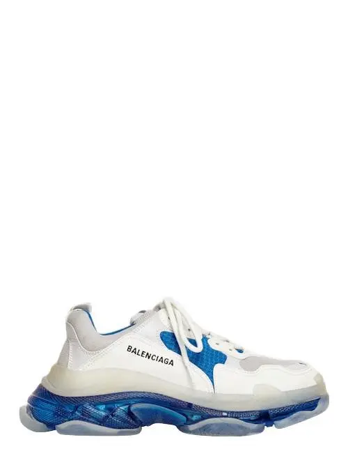 Balenciaga Triple S Clear Sole Sneakers - White/blue