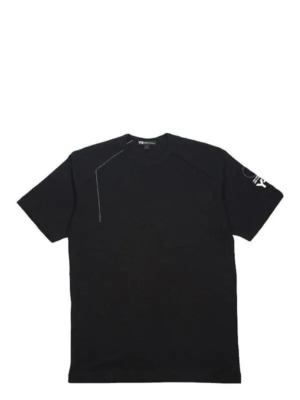 Adidas Y3 Sashiko Short Sleeve Tee Shirt - Black/champagne