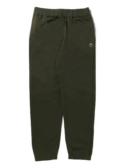 A BATHING APE Ape Head One Point Wide Fit Sweatpants - Olive Drab