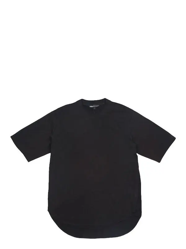 Adidas Y3 Tencel Cotton Long Crew Short Sleeve Tee Shirt - Black