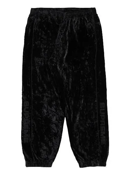 Supreme Crushed Velvet Track Pant - Black