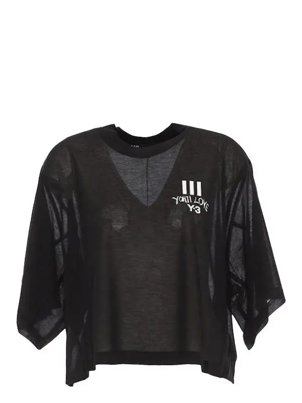 Adidas Y-3 Yohji Love Sheer Tee - Black