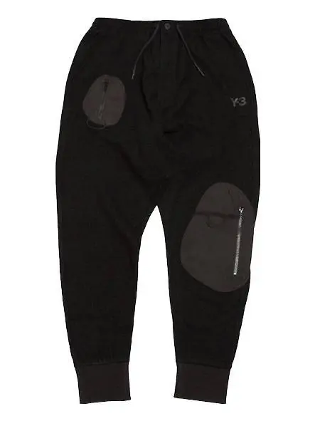 Adidas Y3 Wool Jersey Cuffed Pants - Black