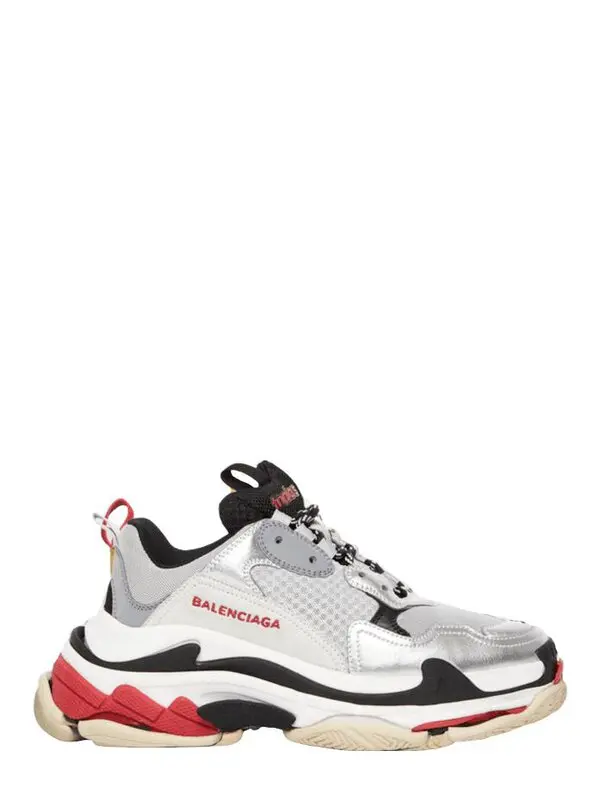 Balenciaga Triple S Sneakers - Red/silver
