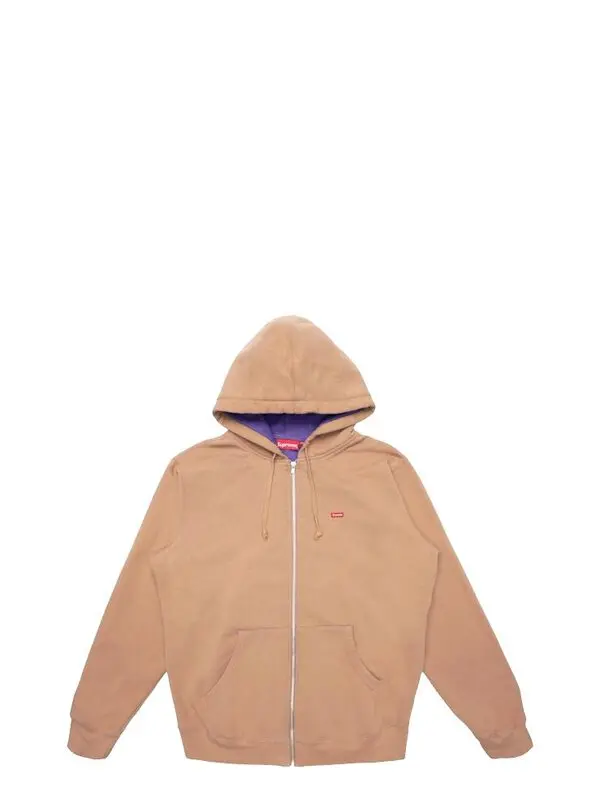 Supreme Contrast Zip Up Hooded Sweatshirt - Light Brown