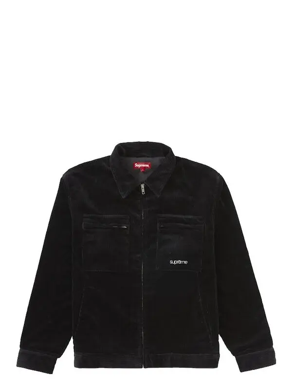 Supreme Corduroy Zip-up Jacket - Black