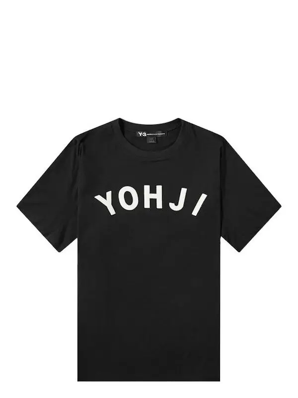 Adidas Y3 Yohji Letters Short Sleeve Tee Shirt - Black/off White