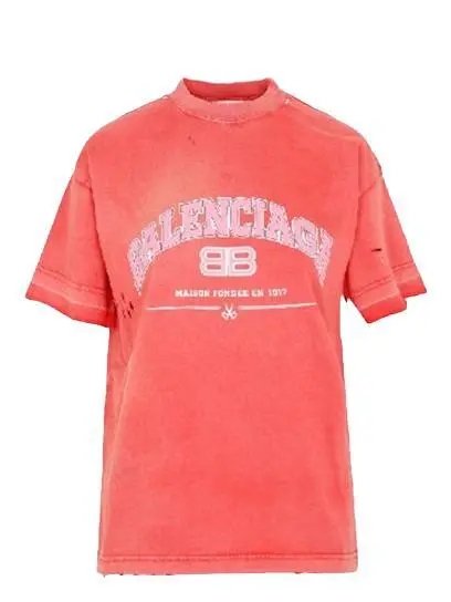 Balenciaga Maison Medium Fit T-shirt - Red