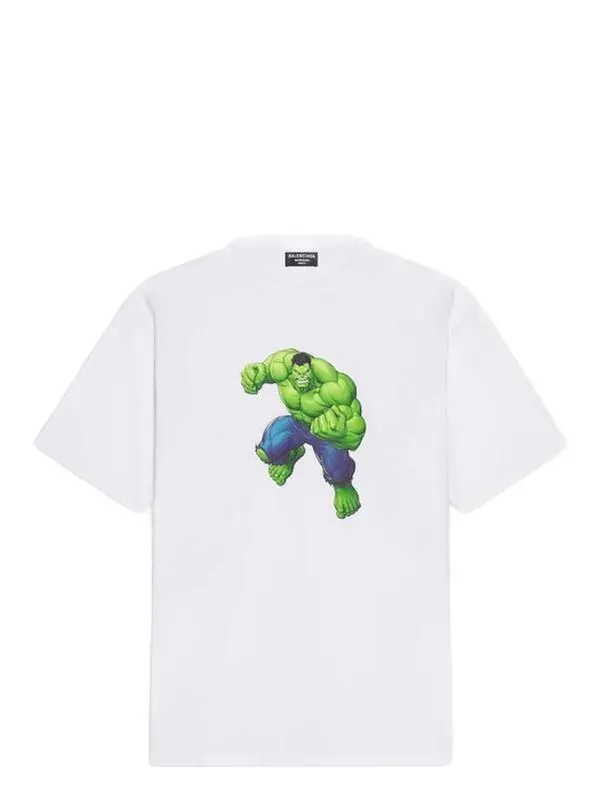 Balenciaga Hulk 2021 Marvel Medium Fit T-shirt - White