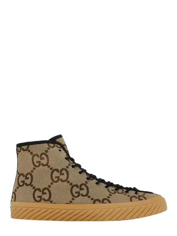Gucci Maxi Gg High-top Sneakers - Beige/ebony