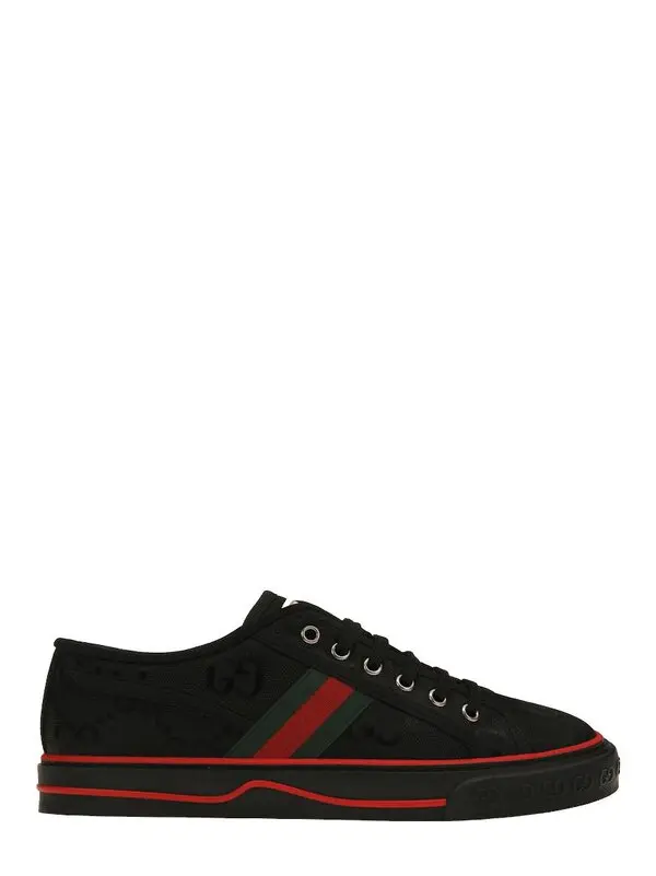 Gucci Off The Grid Tennis 1977 Low Top Sneakers - Black Gg/green/red