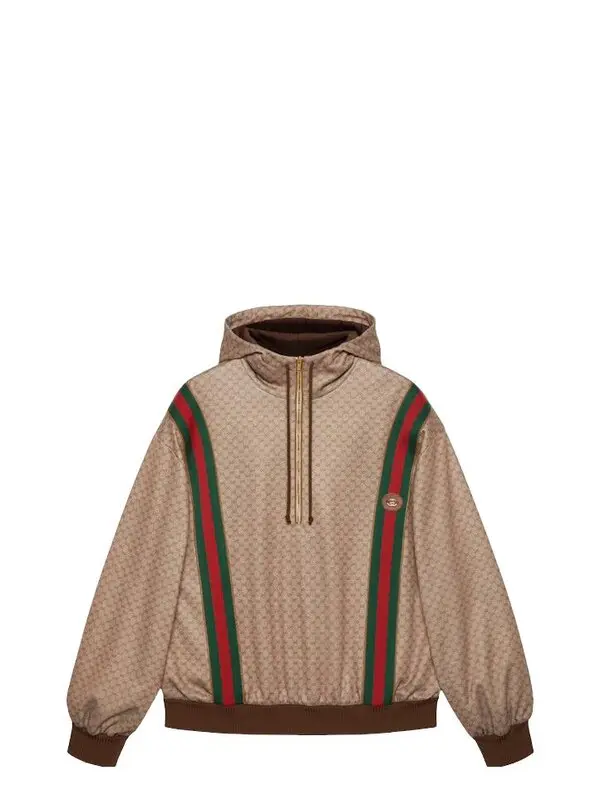 Gucci Mini Gg Jersey Hooded Sweatshirt - Beige/ebony
