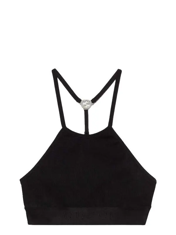 Gucci Nylon Jersey Crop Top - Black