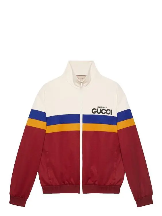 Gucci Printed Jersey Jacket - Magenta/ivory