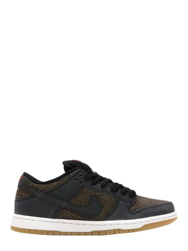 Nike Dunk Low Sneakers With Giraffe Print - Black/ Black/ Team Orange