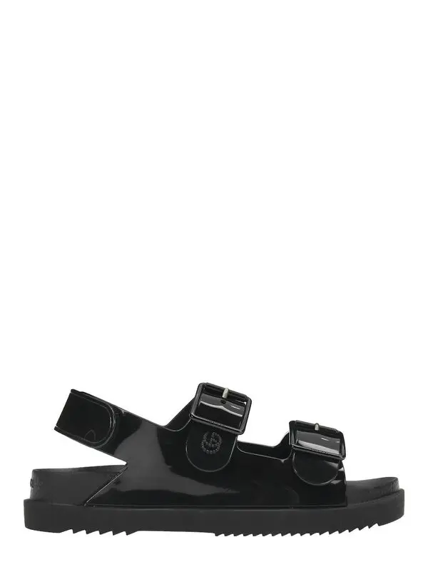 Gucci Mini Double G Rubber Sandal - Black
