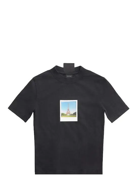 Balenciaga Paris Day Tight T-shirt - Black Faded