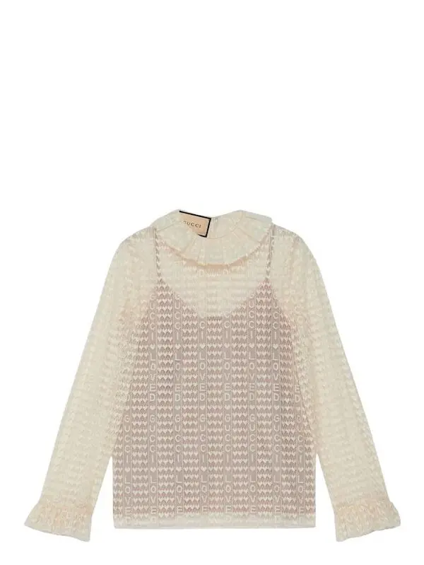 Gucci Lovelight Lace Cardigan - Beige