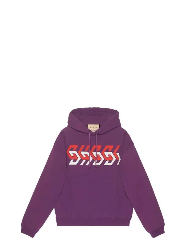 Gucci Logo-print Hoodie - Purple/red/white