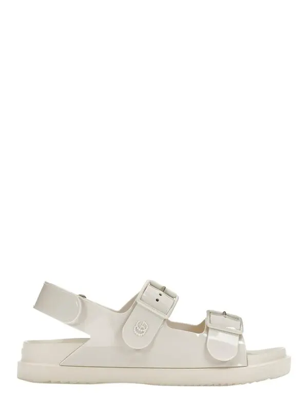 Gucci Mini Double G Rubber Sandal - Off White