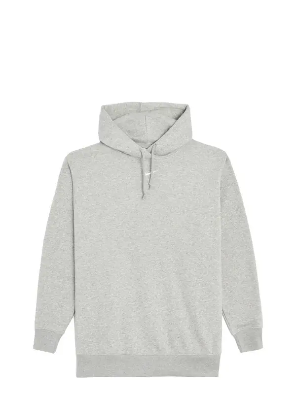 Nike Oversized Fleece Hoodie - Dark Grey Heather/base Grey/white