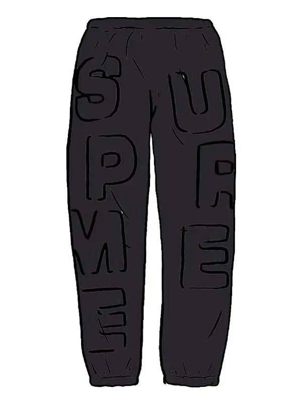 Supreme Cutout Letters Sweatpant - Black