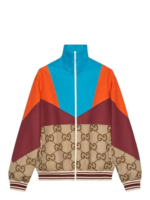 Gucci Panelled Neoprene Track Jacket - Beige