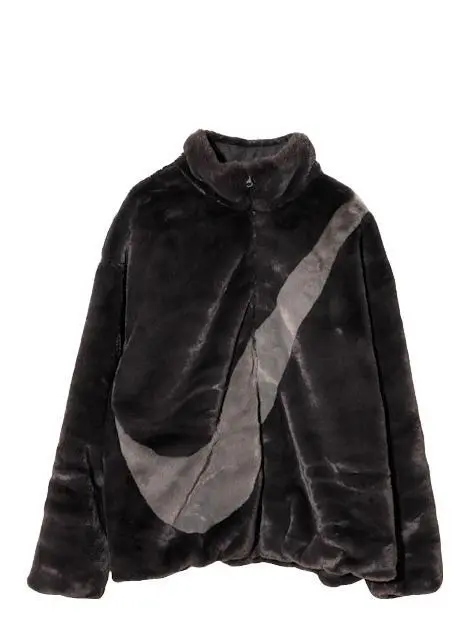 Nike Faux Fur Swoosh Jacket - Velvet Brown/cave Stone